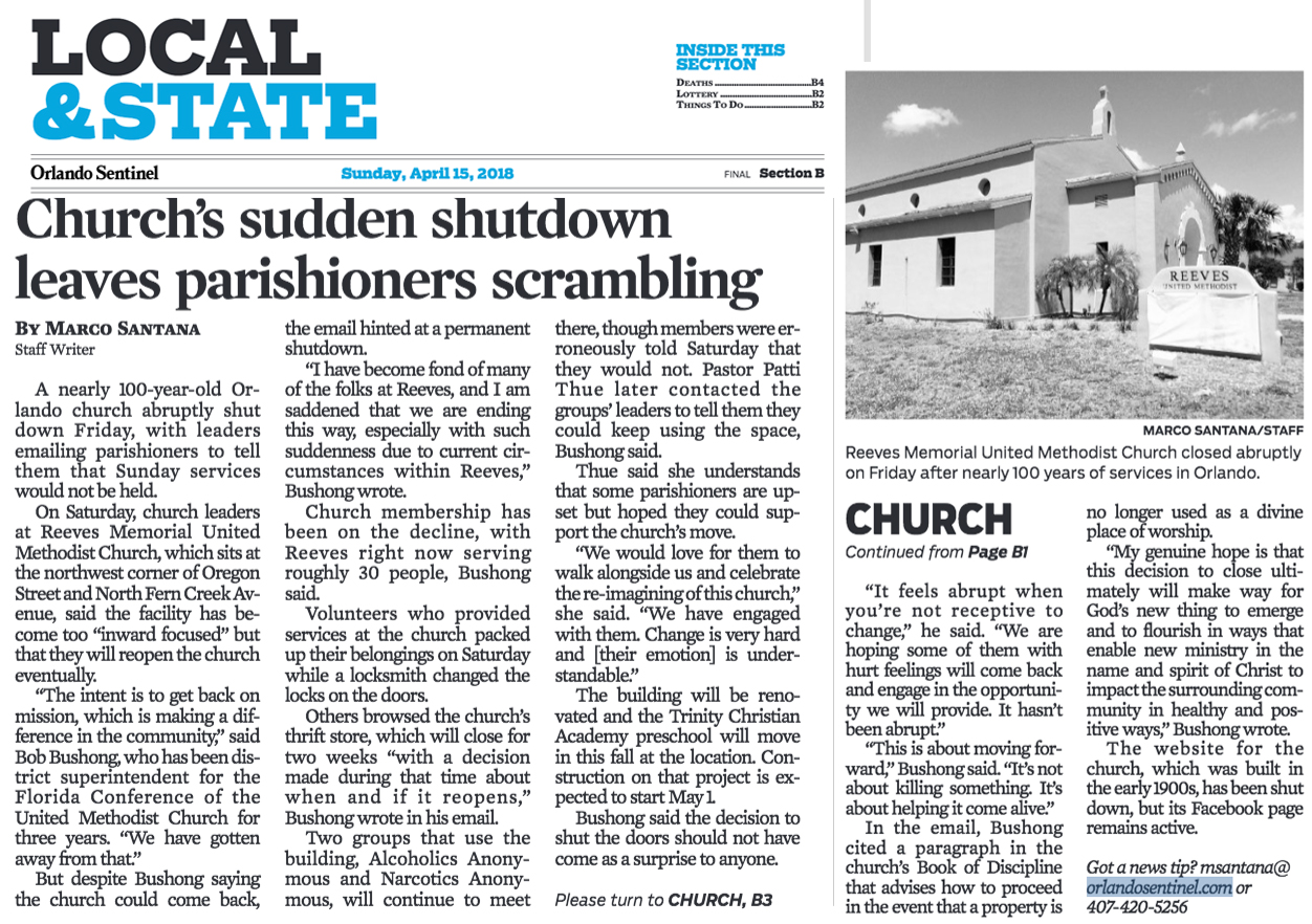 Church Shuts Down Suddenly – Dying To Restart